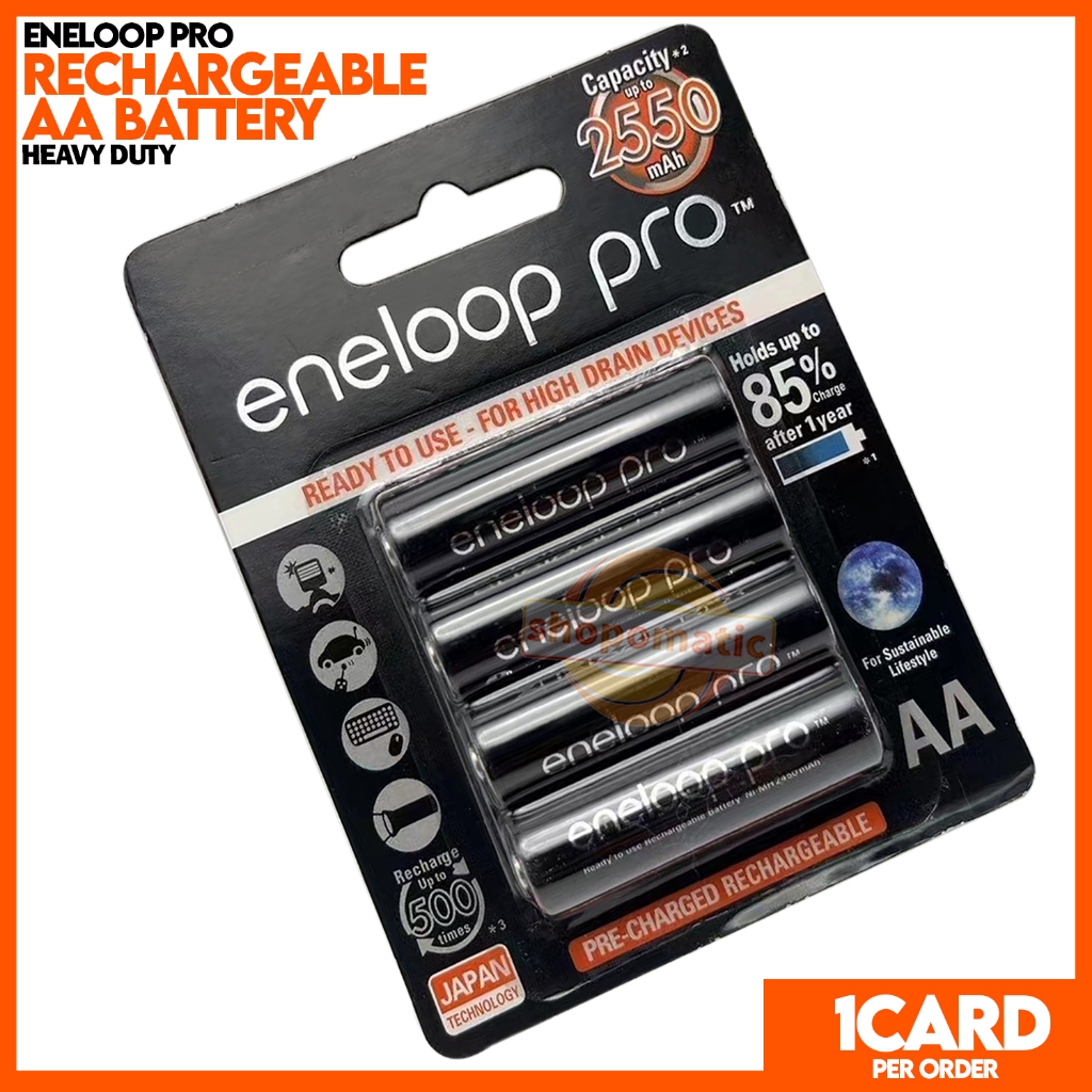 AA RECHARGEABLE BATTERY ENELOOP PRO BATTERIES [4PCS IN 1CARD] | Shopee ...