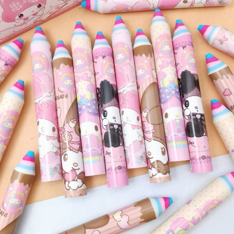 1 pc pencil eraser cartoon cute cute girl colorful pen-shaped eraser ...