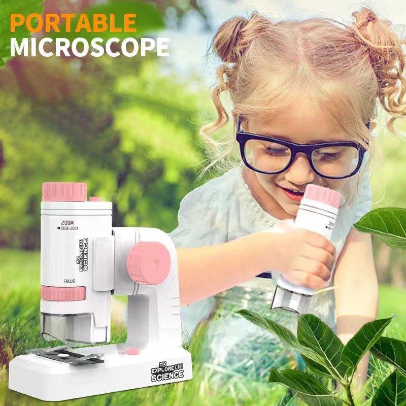New 200 times children's portable microscope science experiment set for ...