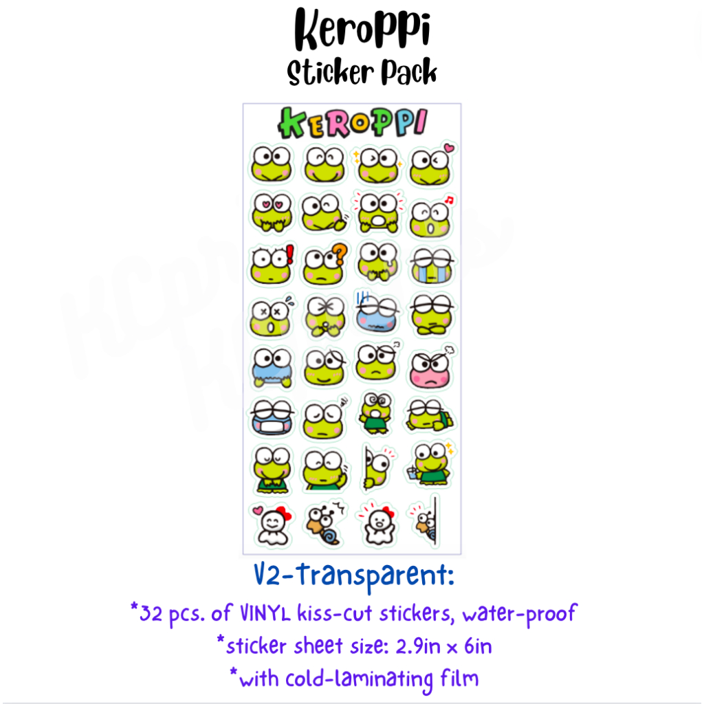 Keroppi Sticker Pack Sanrio Cute Deco Journal Japanese | Shopee Philippines