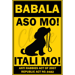 ASO MO ITALI MO LAMINATED WARNING TAGALOG SIGNAGES A4 SIZE 180GSM PAPER ...