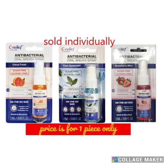 DERMAID C - Relief Antibacterial Oral Breath Spray 20ml * PRICE IS FOR ...