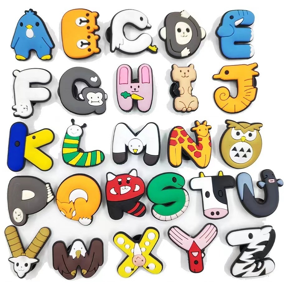crocs Accessories Buttons Plastic 26-letter shoe accessories jibbitz ...