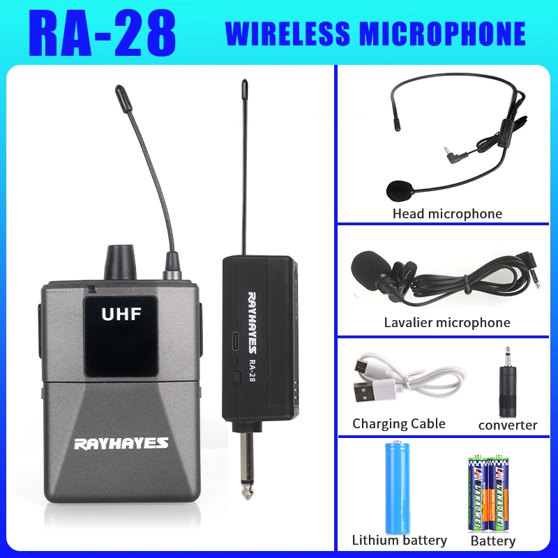 RAYHAYES Original Lapel Microphone Wireless Lavalier Mic With Bodypack ...