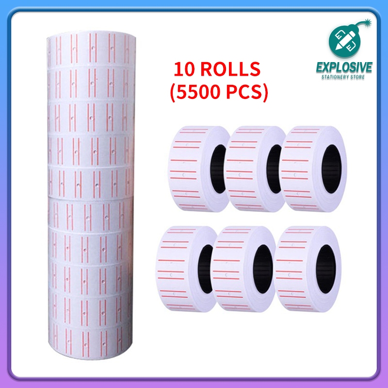 10 Rolls Self Adhesive Price Labels Paper Tag Sticker Single Row for ...