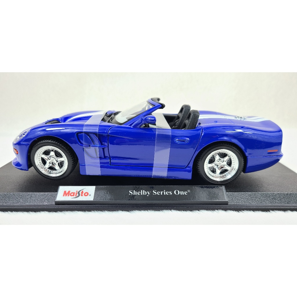 Maisto* Shelby Series One Blue White Racing Stripes 1/18 Scale ...
