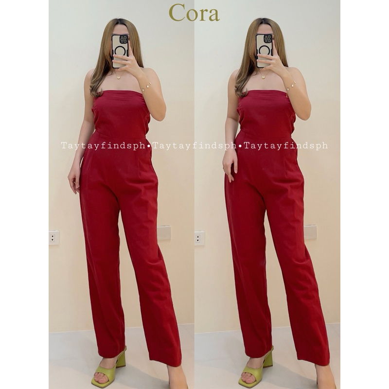 CORA TUBE LINEN JUMPSUIT | taytayfindsph | Shopee Philippines