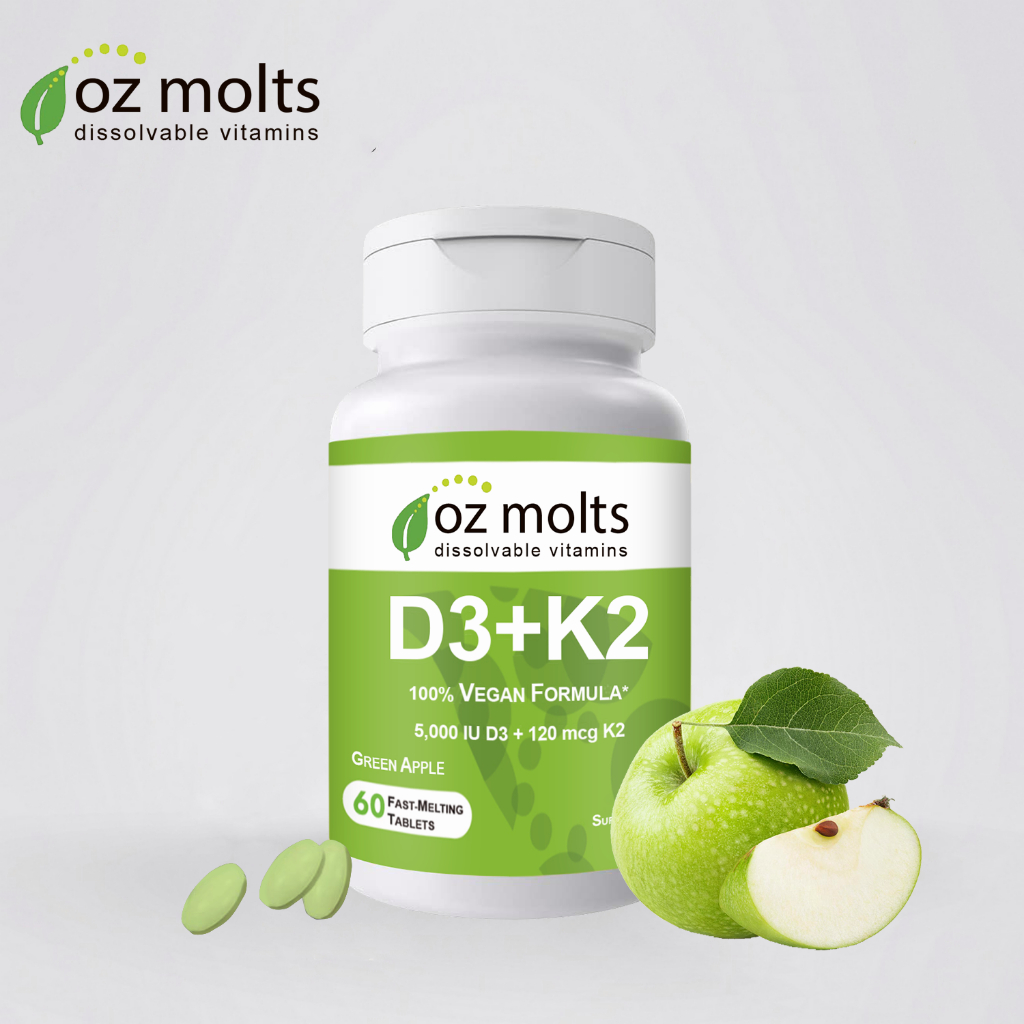 Ozmolts Vitamin D3 K2 Tablets Calcium Vitamins Adult Vitamin D3 5000 IU ...