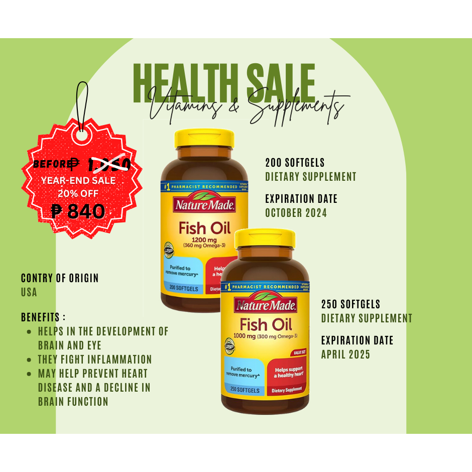 Nature's Made Fish Oil Provides Omega-3 Helps Support a Healthy Heart ...