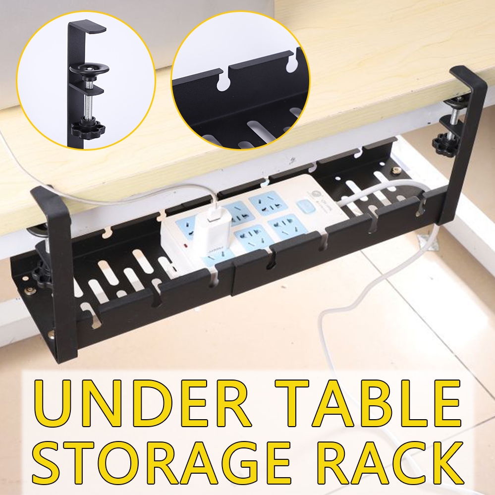 Under Table Scalable Storage Rack Cable Management Tray Desk Socket ...