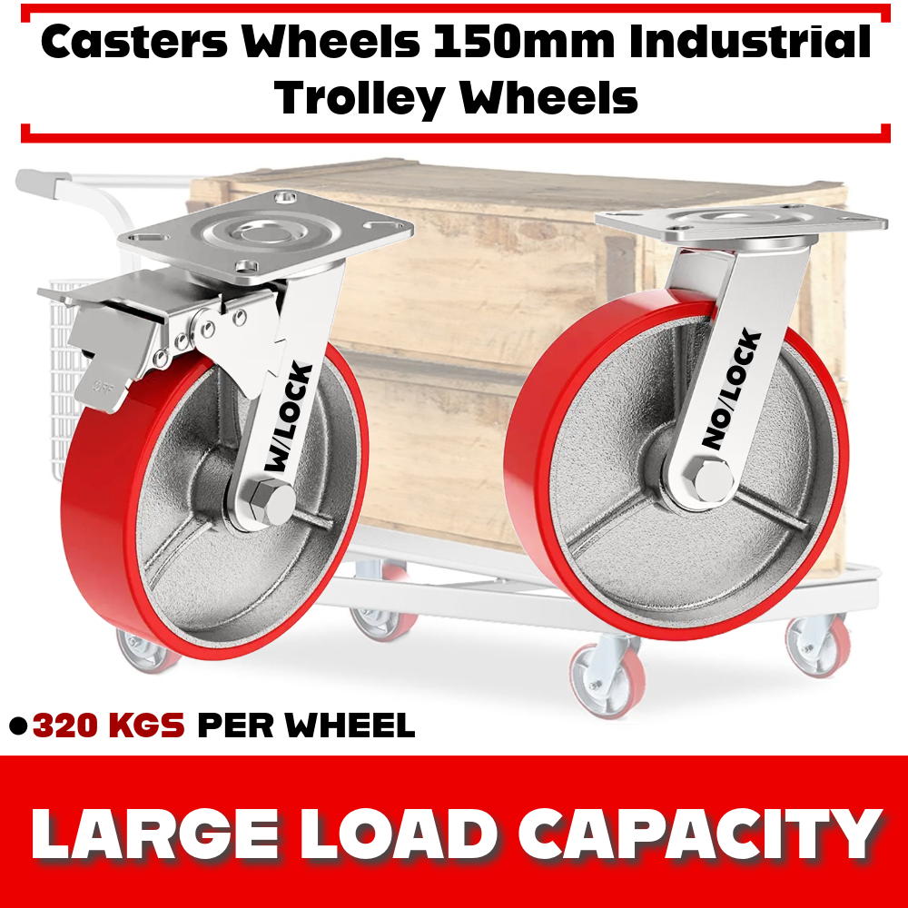 Casters Wheels 150mm 1280KG | Industrial Trolley Wheels | Shopee ...
