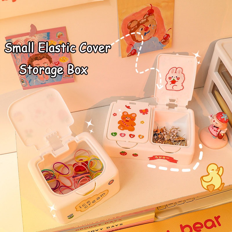 Double+Sticker Cute Press Storage Box Student Desktop Organizer ...