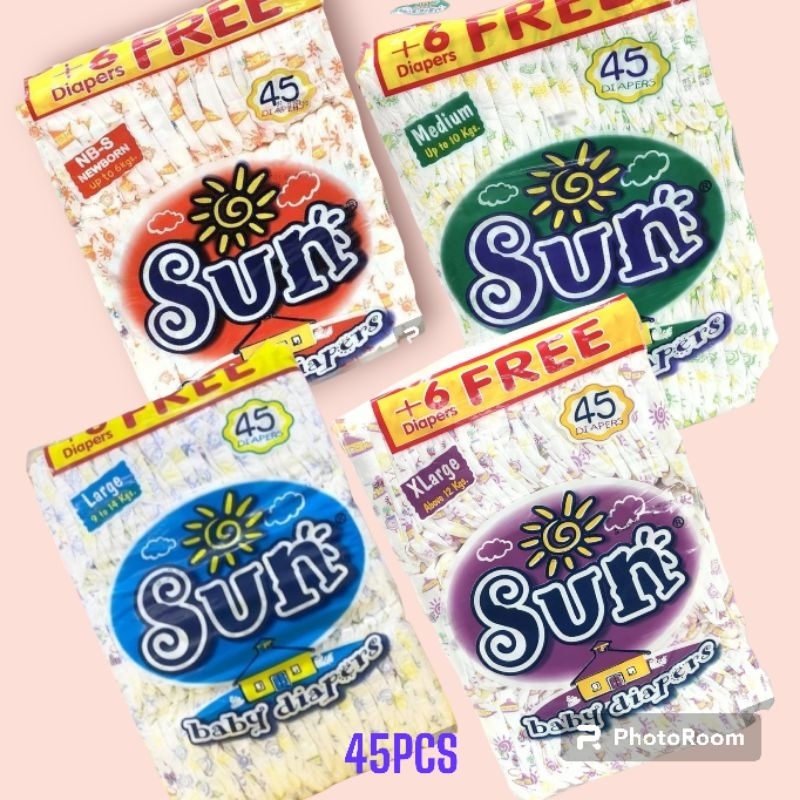 New Sun Design Disposable Taped Diaper x45 | Shopee Philippines