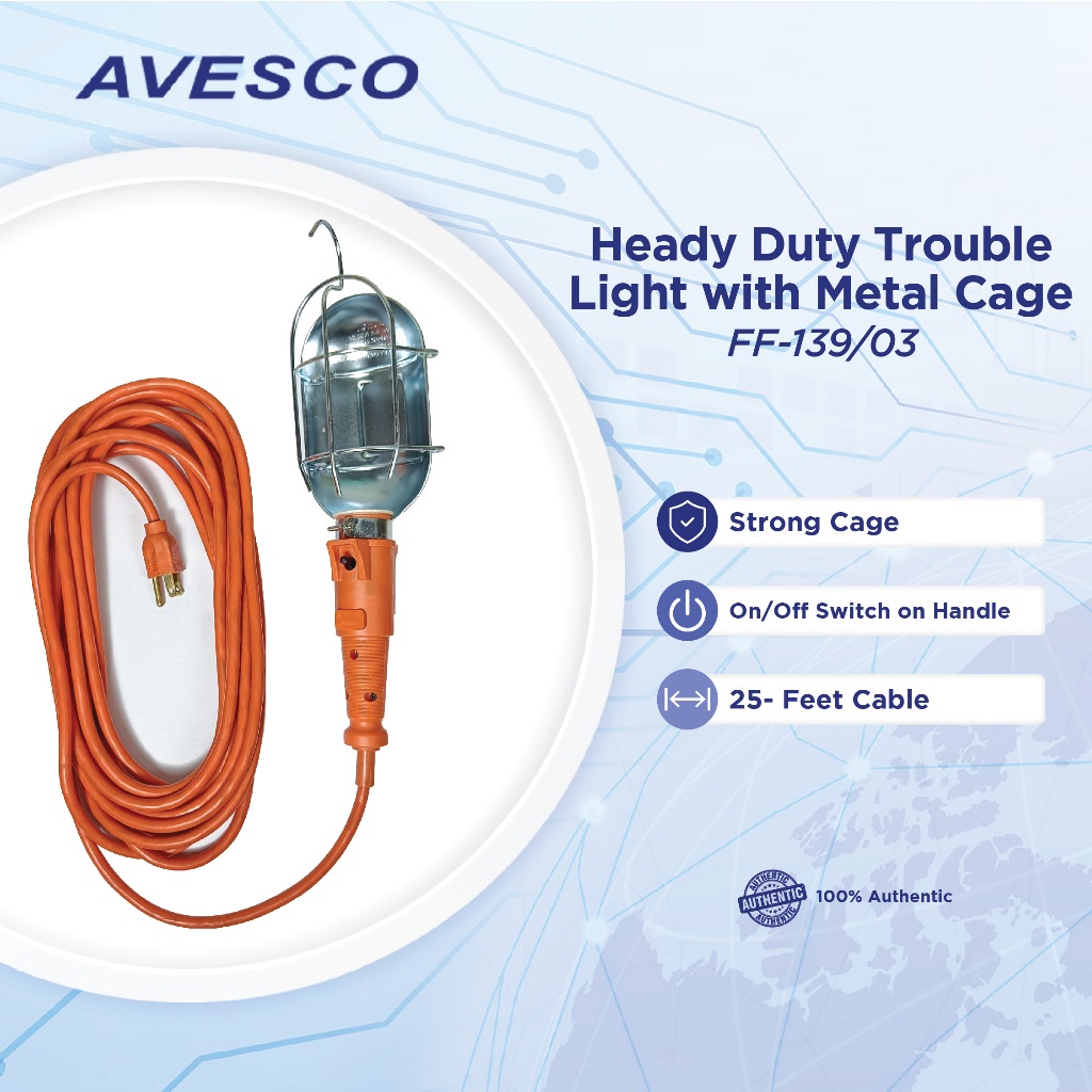 Heavy Duty Trouble Light Working Lamp | FF-139/03 | 25-Feet | Metal ...