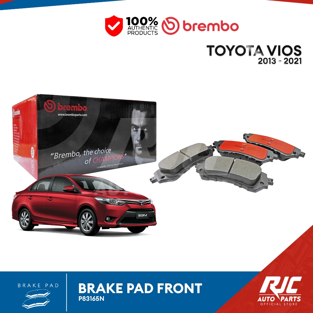BREMBO BRAKE PAD TOYOTA VIOS FRONT 2013 - 2021 P83165N 1set | Shopee ...