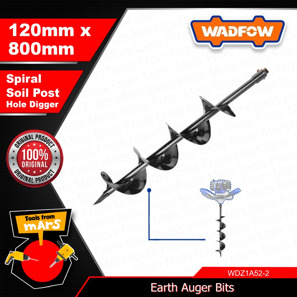 WADFOW Earth Auger Bits 150x800mm Soil Post Hole Digger Bit Suitable ...