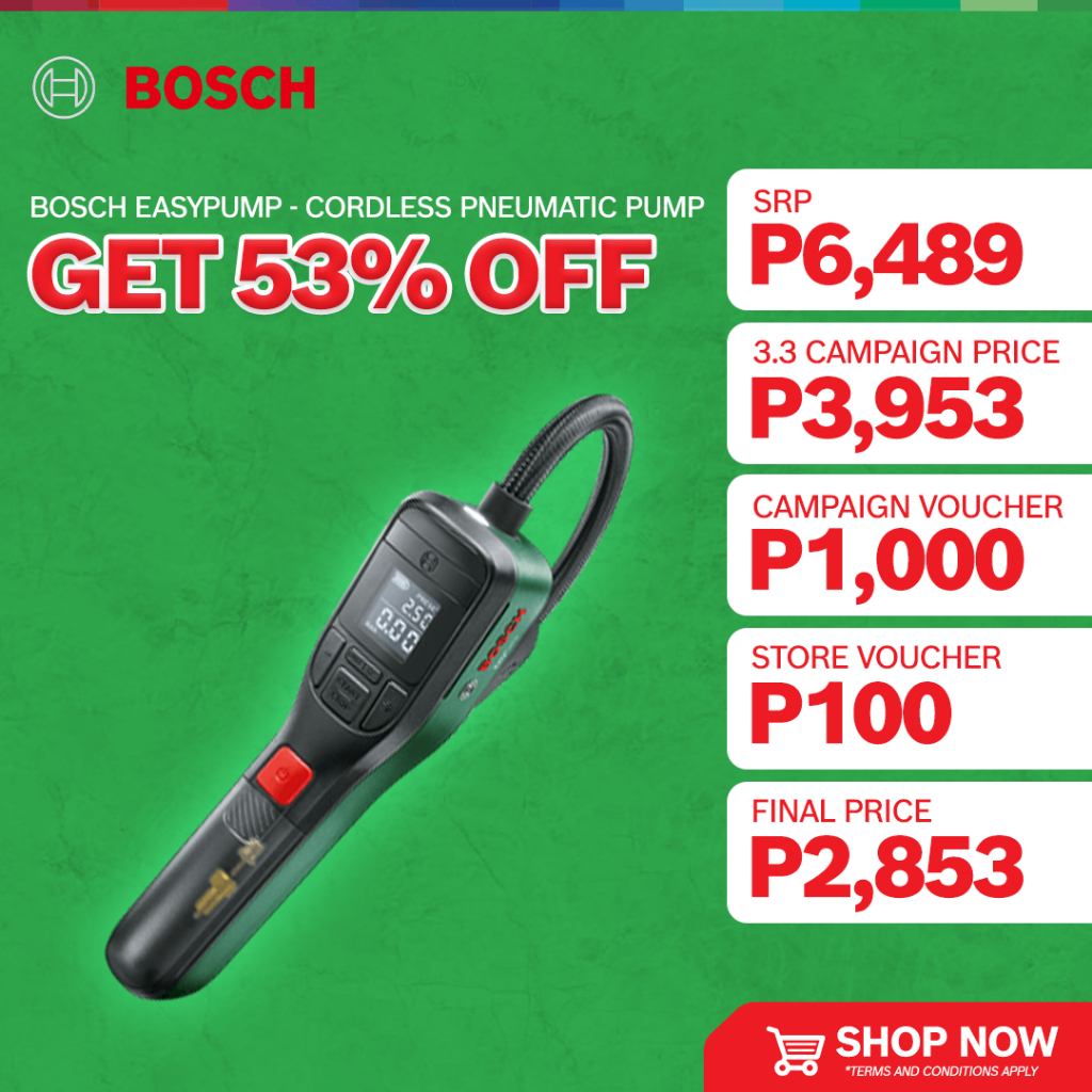 Bosch EasyPump Cordless Pneumatic Pump - Home Improvement | Shopee ...