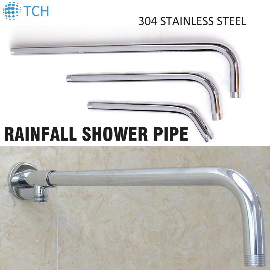 304Stainless Steel Bathroom Wall Shower Head Extension Pipe Shower Head ...