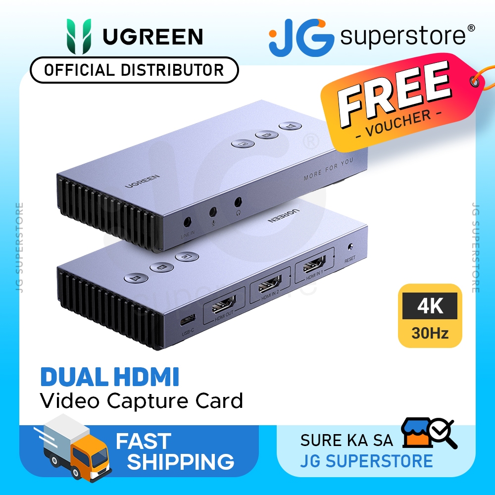 UGREEN Dual HDMI Video Capture Card 4K 30fps with USB Type C for Live ...