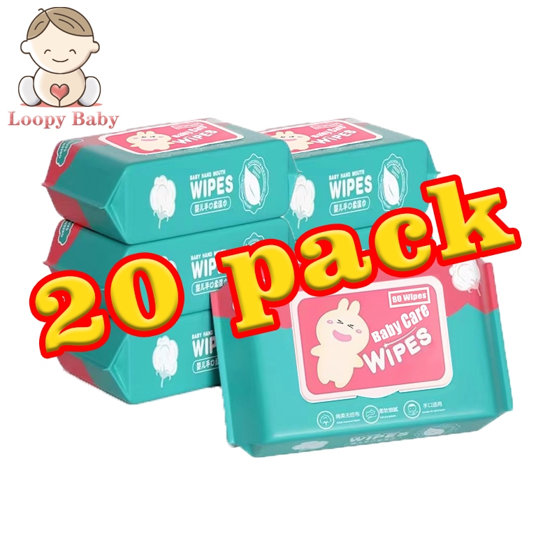 20 Packs Wet Wipes Organic Wipes for Baby 80pcs Per Pack Baby Wipes Hypoallergenic (Non-Alcohol ...