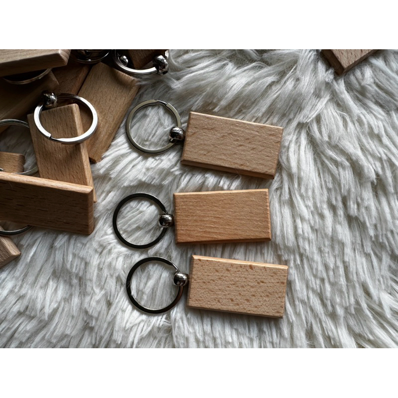 Wooden Rectangle Keychain | Beech Wood | PLAIN, NO ENGRAVE | For Laser ...