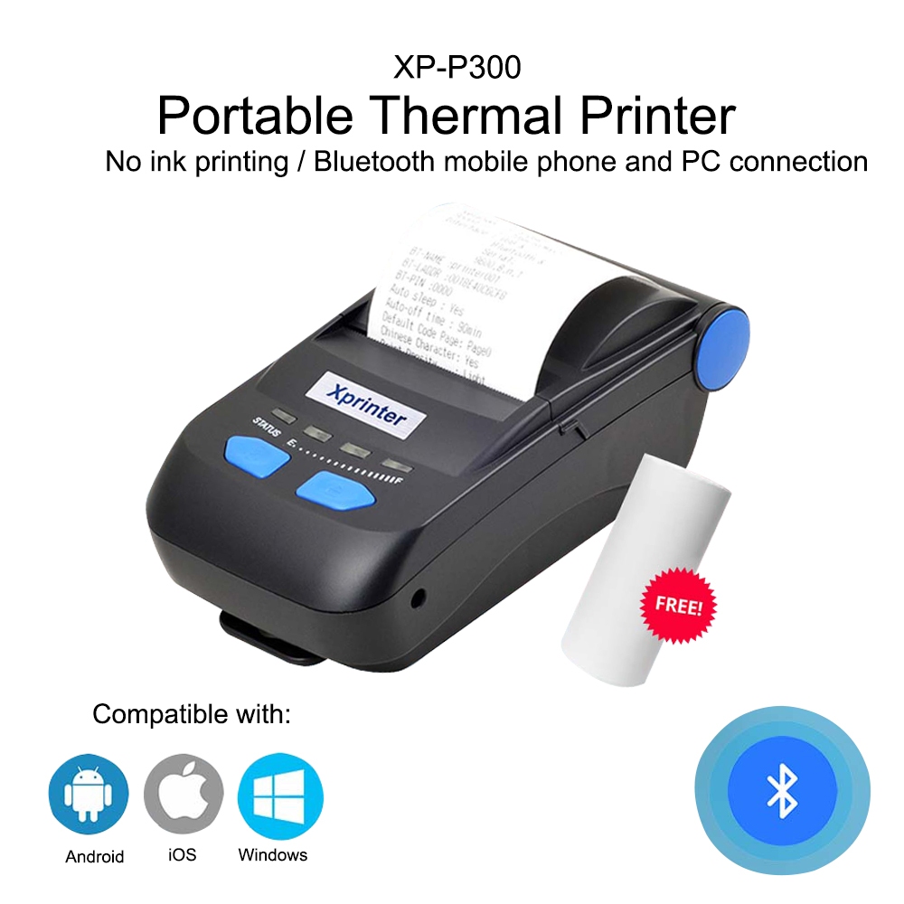 XP-P300 Mobile Thermal Receipt Printer Usb + Bluetooth | Shopee Philippines