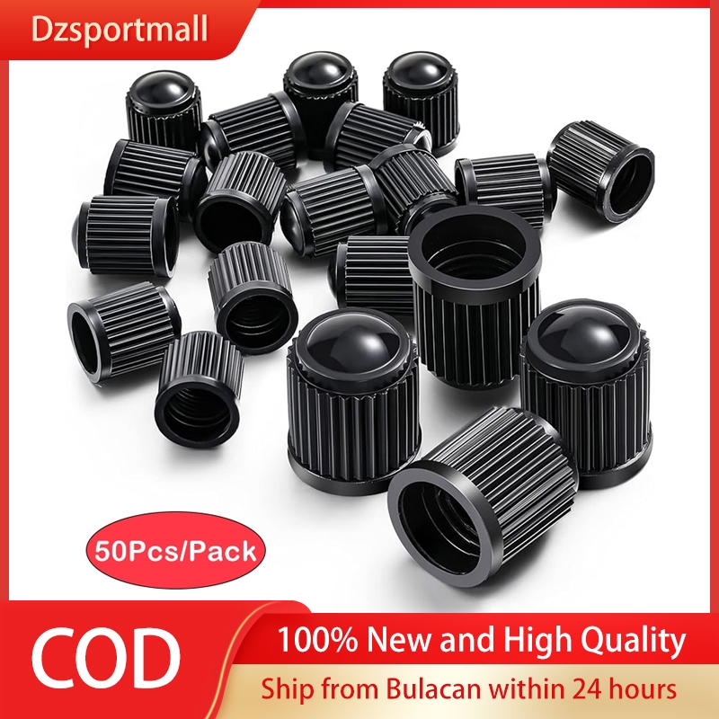 50Pcs Tire Valve Stem Caps Bolt-In Valves Black Plastic Valve Stem Caps ...