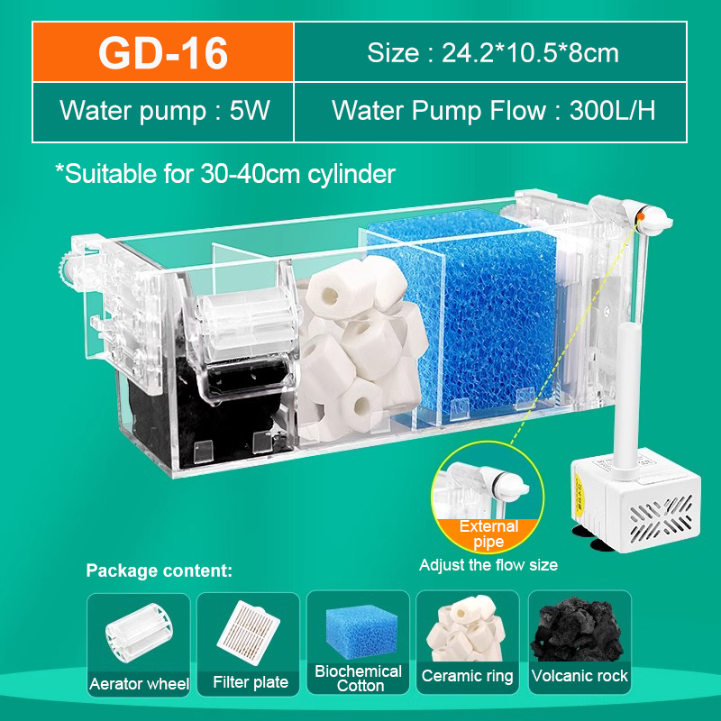 Aquarium filter Complete set submersible water pump sponge filter for ...