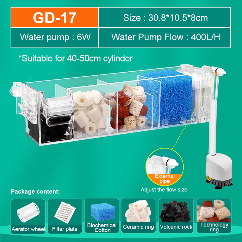 Aquarium filter Complete set submersible water pump sponge filter for ...