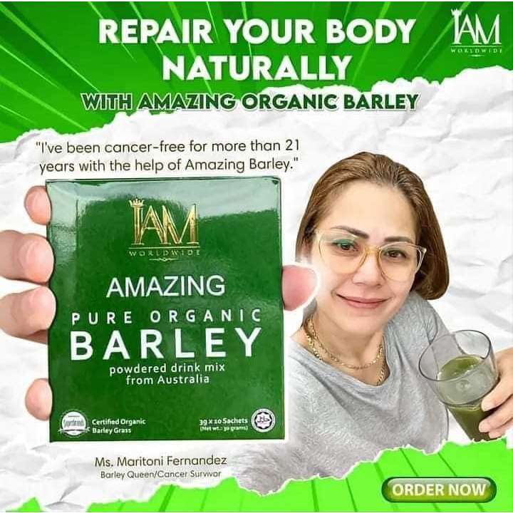IAM Amazing Barley Grass Powder Juice 1 box ( 10 sachets ) Organic ...