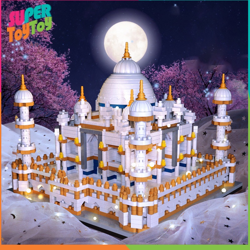 World Famous Building Taj Mahal Nano Building Blocks Set with Rose ...