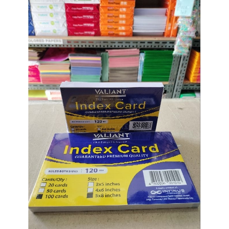 Valiant Index card White120gsm (5x8), (4x6) | Shopee Philippines