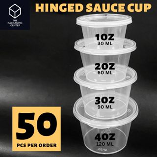 (By 50's) Hinged Sauce Cup Containers - 1oz, 2oz, 3oz, 4oz ...