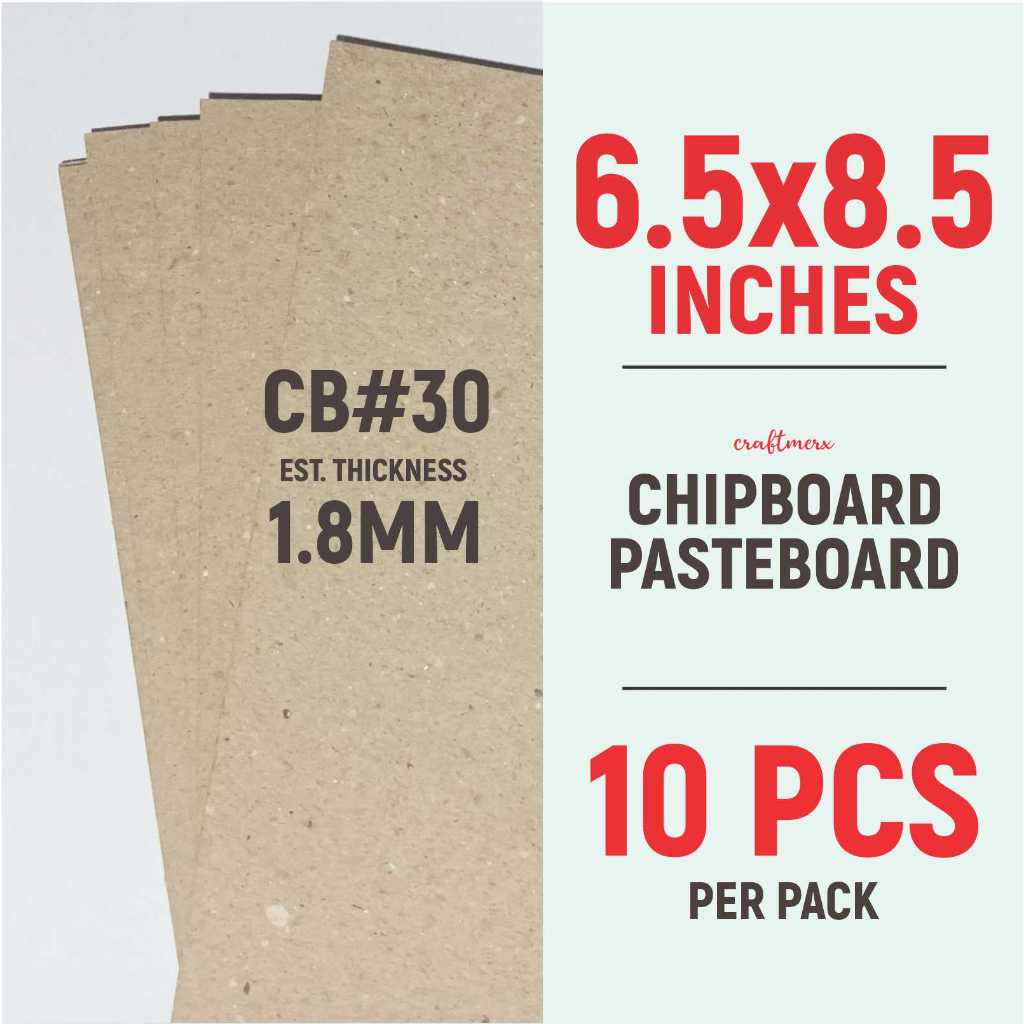 10 pcs 6.5x8.5 Cb30 (1.8 to 2mm) Chipboard for notebook planner ...