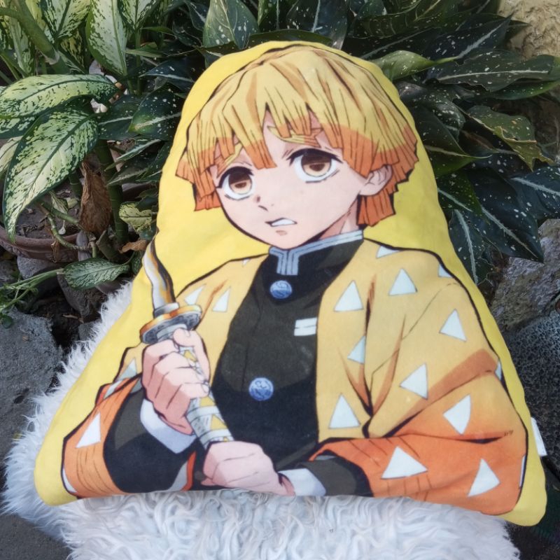 DEMON SLAYER Kimetsu No Yaiba Zenitsu Agatsuma Soft Cushion | Shopee ...
