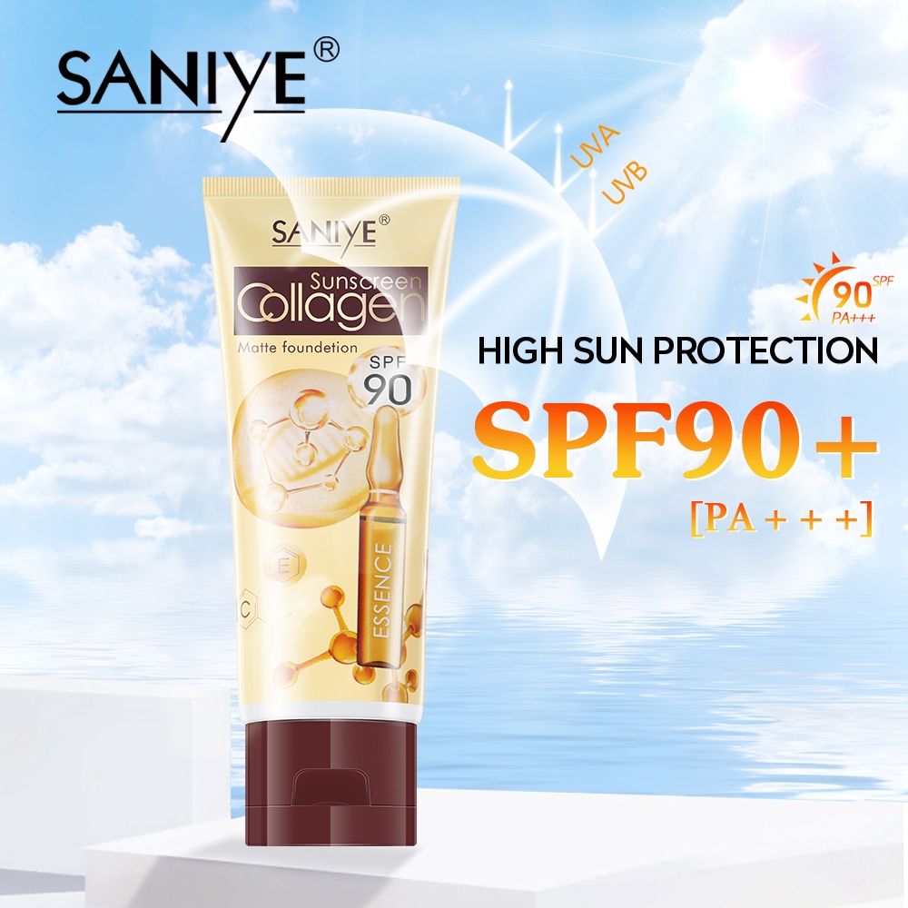SANIYE Sunscreen SPF 90+ Beauty Skin Care Facial Cream Travel Set Sunblock 65ML R1208 | Shopee ...