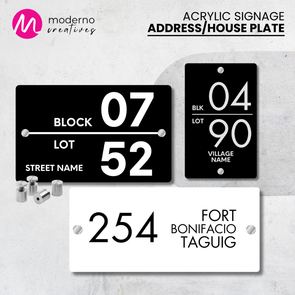 Home Address Sign Customized Address Plate Acrylic Signage with ...