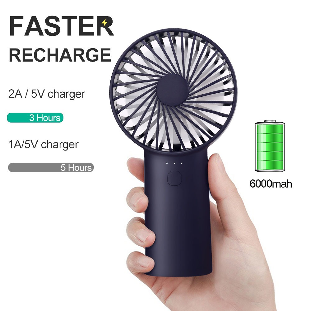 Mini Handheld Fan Strong Wind Type-C 6000mAh Portable Rechargeble Fan ...