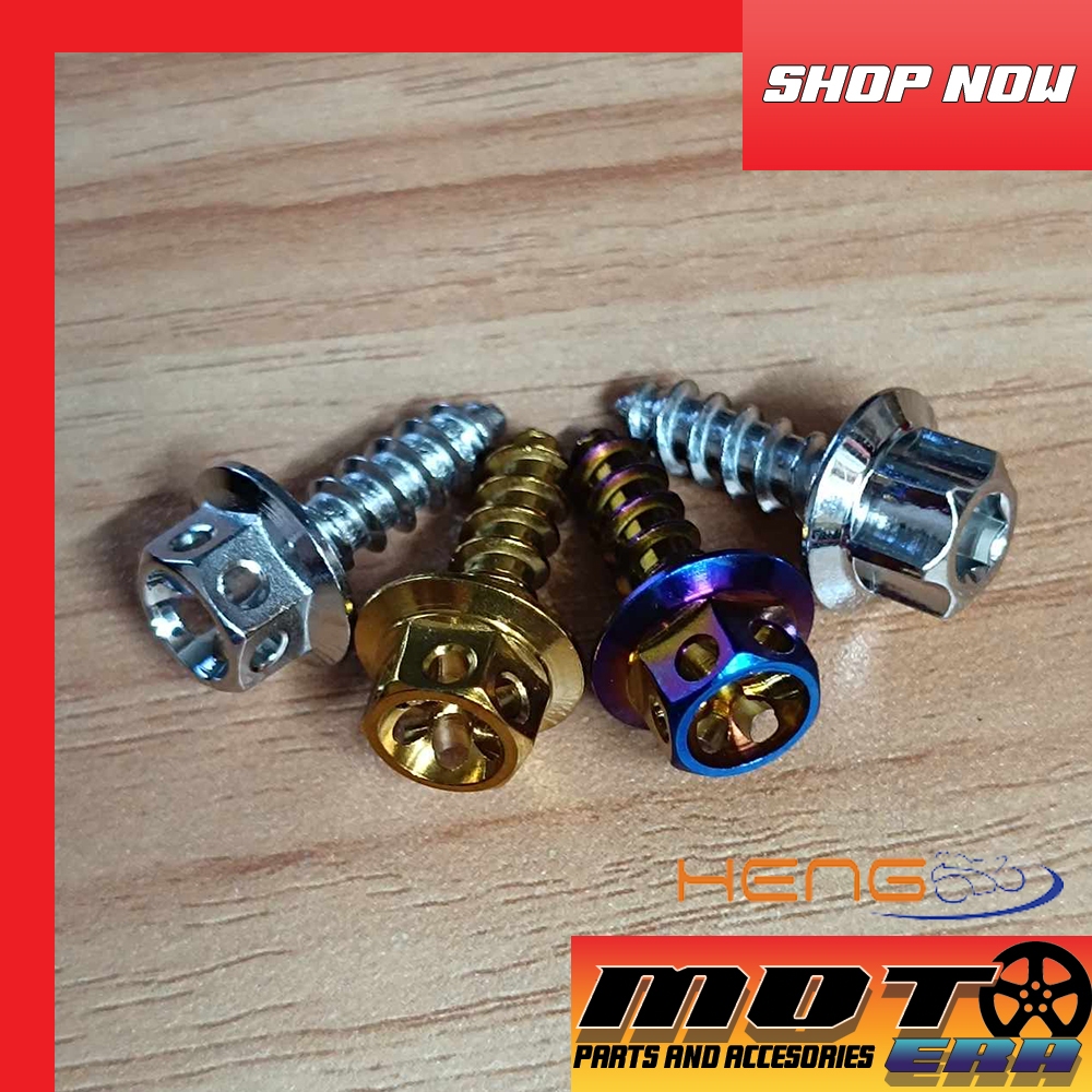HENG 5X15 MM STAINLESS BODY SCREW FLOWER/CNC BOLTS ALL MIO /NMAX ...