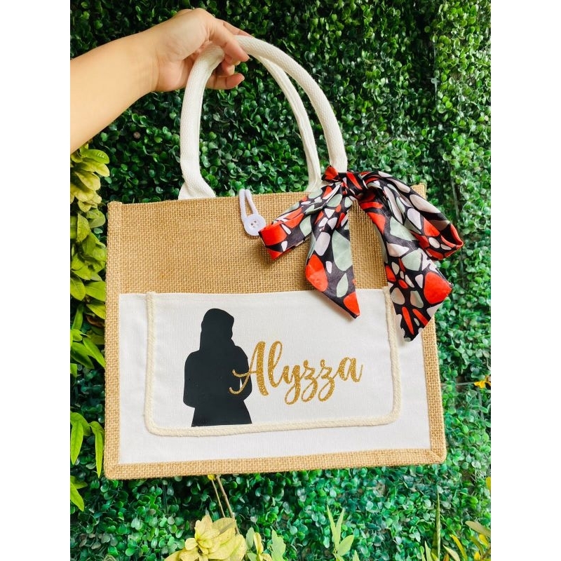 Personalized Burlap Bag (Abaca Bag) | Shopee Philippines