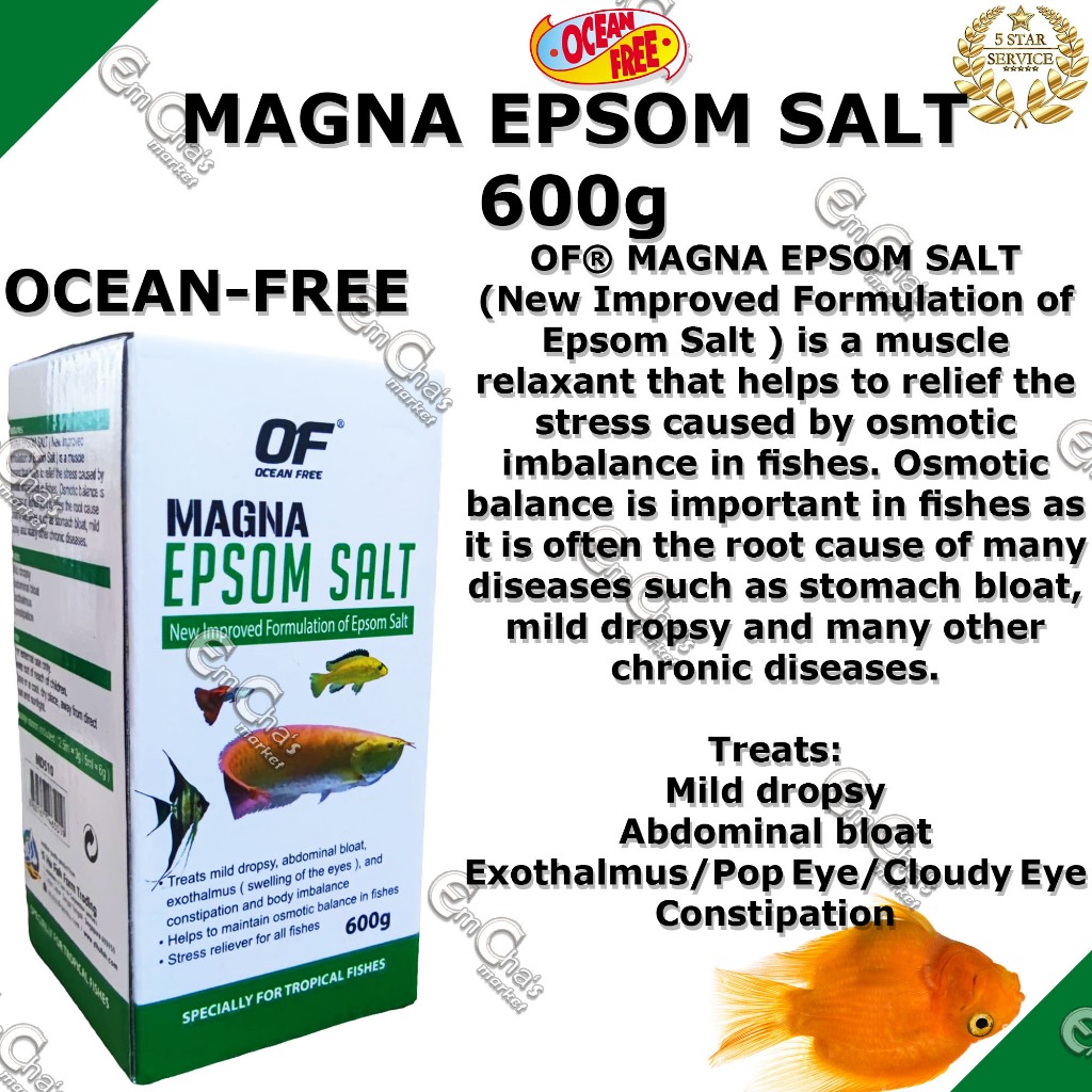 Ocean-Free Magna Epsom Salt (SMALL 600g)(GREEN PACK)ALL Tropical Fish ...