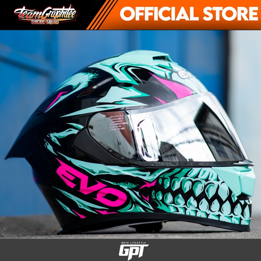 EVO HELMET GT-PRO WRAITH (Dual Visor) w/ free clear lens | Shopee ...