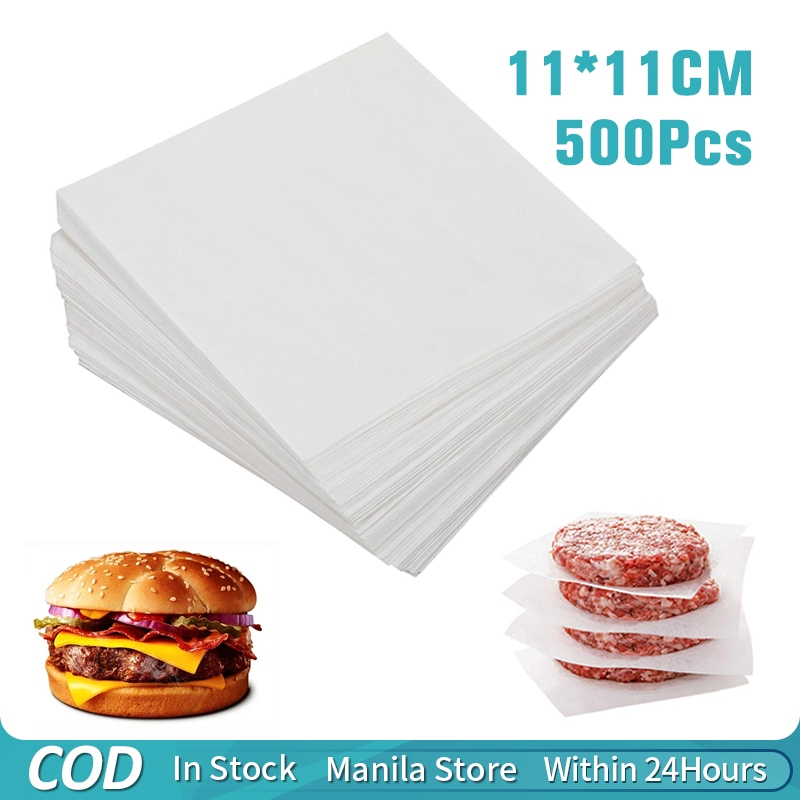 500pcs Burger Patty Paper 11*11cm Non Stick Parchment Paper Squares ...