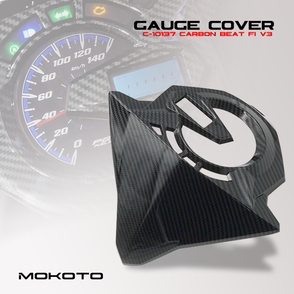 MOKOTO BEAT FI V3 SPEEDOMETER GAUGE PANEL COVER CARBON GAUGE PROTECTOR ...
