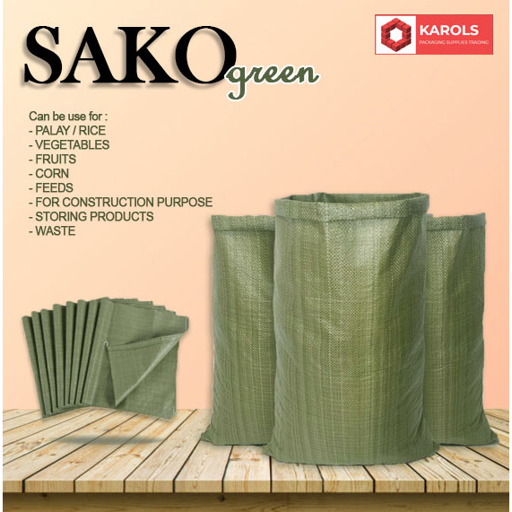 5PCS | Ordinary sako green Plastic woven snakeskin bag transfer packing ...