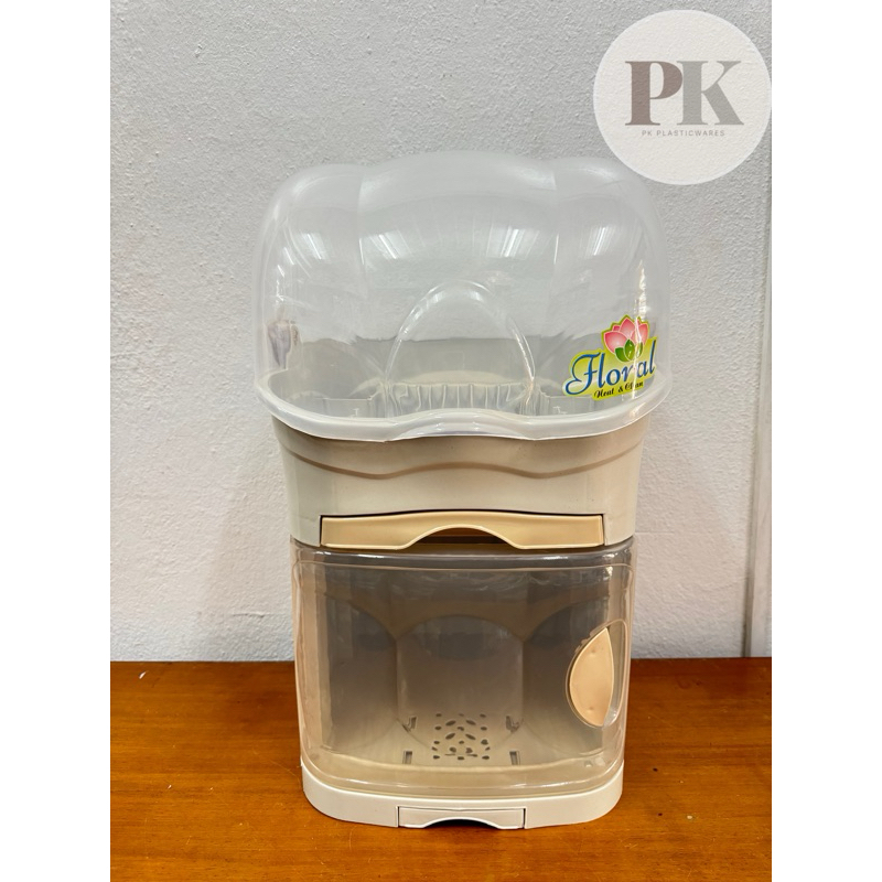 8809-MDC Uniglobal Mini Floral Dish Cabinet (Kitchen Rack) | Shopee ...