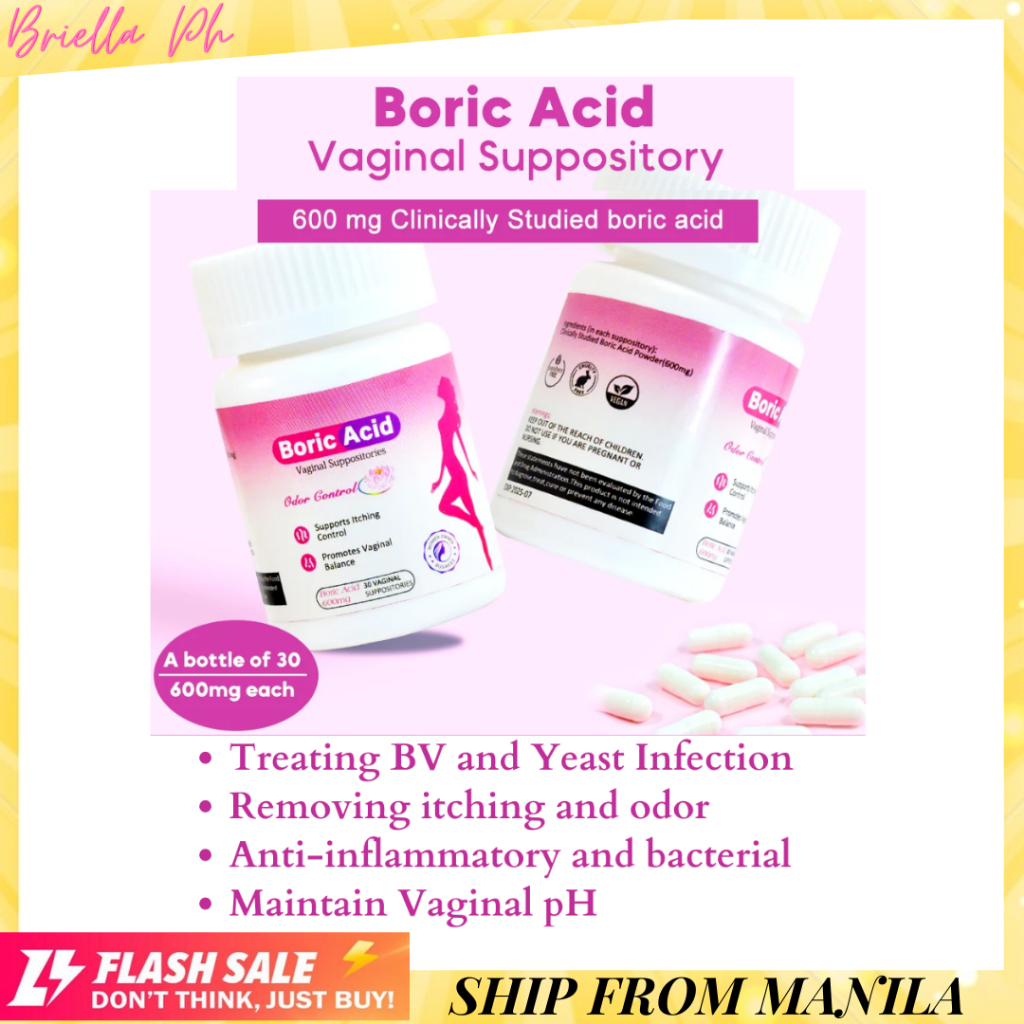 Boricap 100% Boric Acid Vaginal Suppository For Bv Yeast Infection And ...