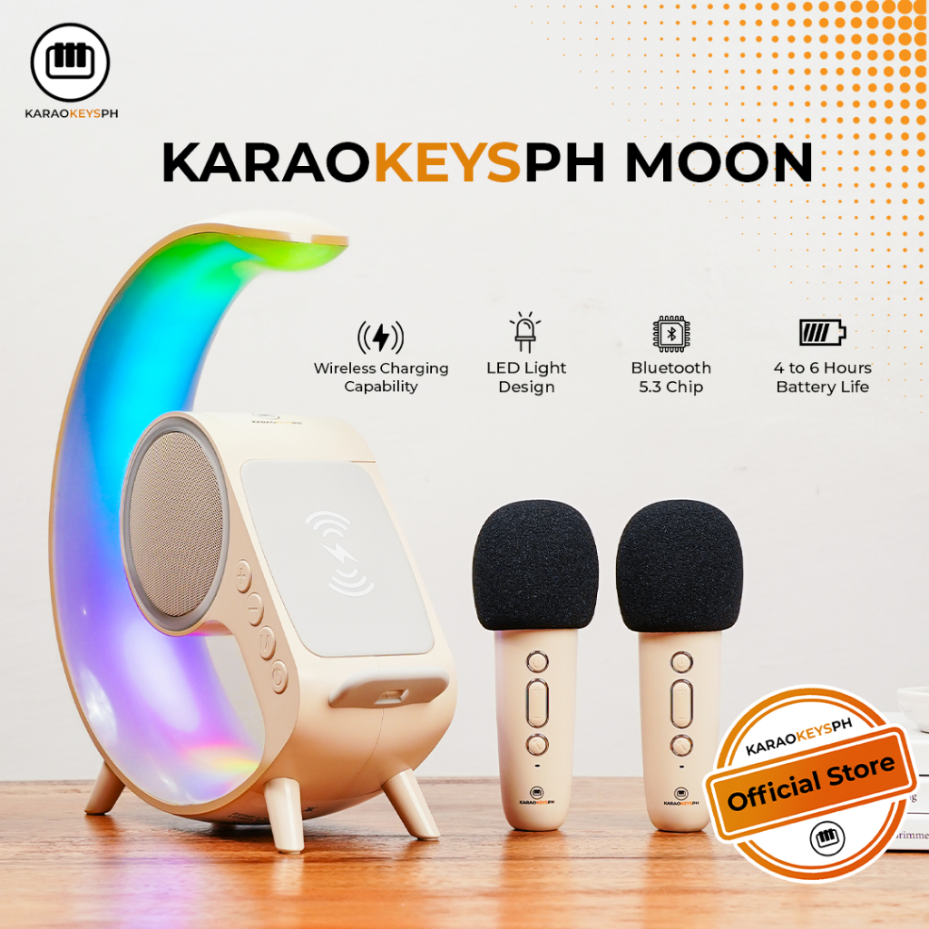 KaraoKeysPH Moon Karaoke Speaker with Wireless Charger, wireless ...