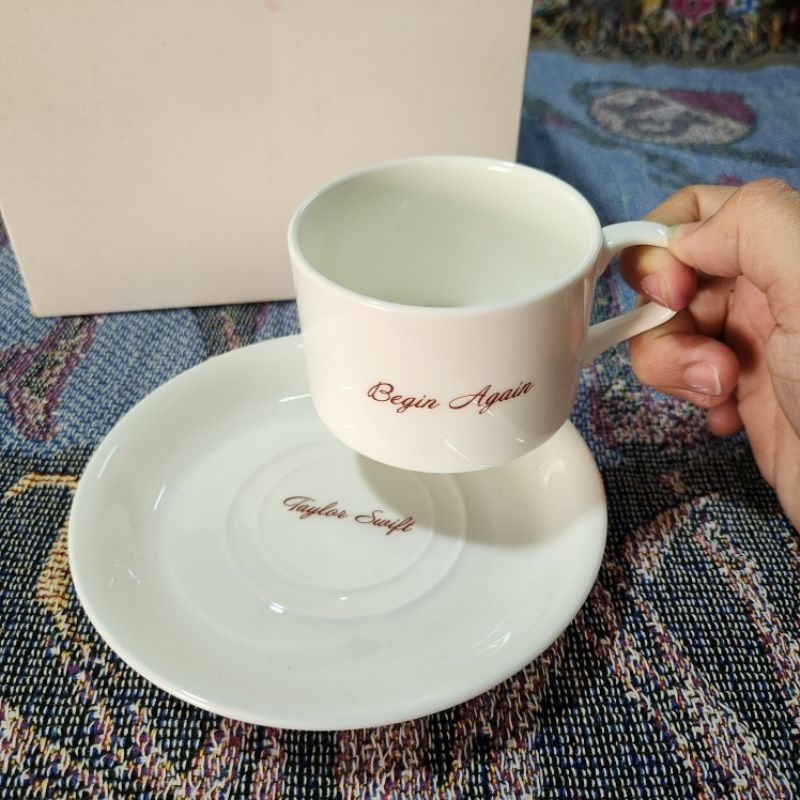 Taylor Swift Begin Again Tea Cup Set (cup & saucer) with box | Shopee ...