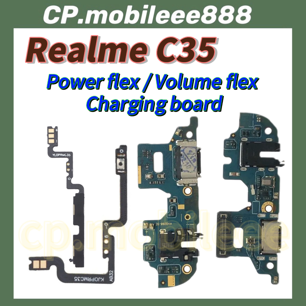 Realme C35 Power Volume Flex Button Switch USB Charging Port Board For ...